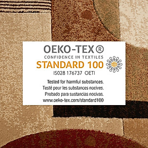 Home Dynamix Tribeca Jasmine Modern Area Rug, Abstract Brown/Red, 39"x55"