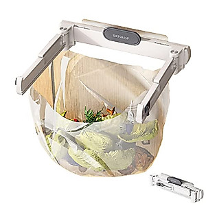 nediea Cabinet Trash Bag Holder, Collapsible ABS Garbage Bag Rack for T-Shirt Bags, Hanging Shopping Bag Holder for Kitchen Cupboard, Under Sink, Bathroom, Bedroom, Toilet, RV (White)