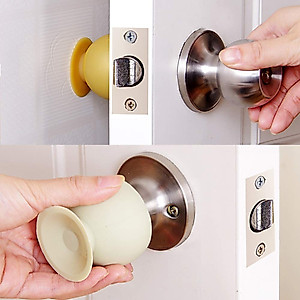 HEFUTE Door Knob Cover 2 Pack Safety Door Stopper for Wall Protection Decorative Door Bumper Suitable for Bedroom Kitchen Office(Green)