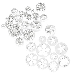 33 Piece Fondant Cake Cookie Plunger Cutter Sugarcraft Flower Leaf Butterfly Heart Shape Decorating Mold DIY Tools
