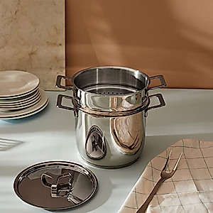 Alessi Pasta-set in 18/10 stainless steel mirror polished, 5-Quart, 9-Ounce
