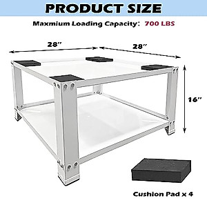 Royxen Laundry Pedestal 28" Wide Universal Fit 700lbs Capacity, Washing Machine Base Stand Dryer Base Platform Heavy Duty with 16" Height, Newest Model
