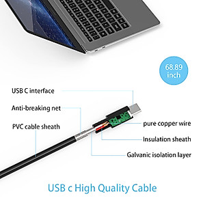 45W USB C Type Laptop Charger adapter fit for Lenovo Chromebook Thinkpad Yoga Series Asus ZenBook C302C C213 C214 C436 C523 ADP-45EW B UX390UA UX490 UX325 UX393 UX371 B9450FA B9450CEA, Black