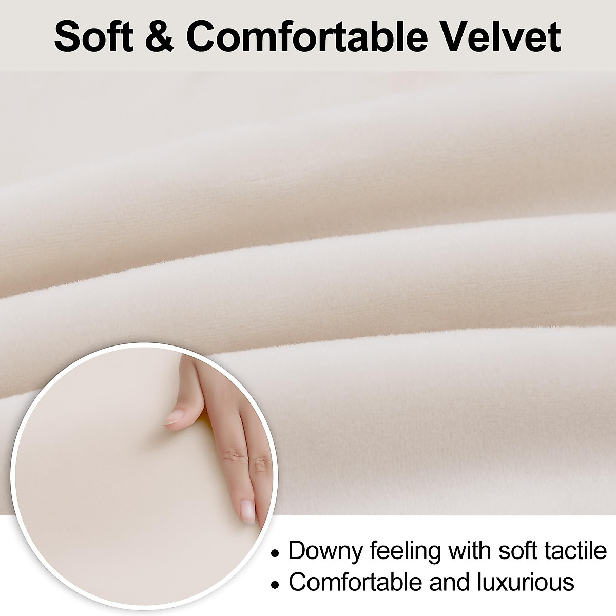 Smiry Velvet Stretch Chair Covers for Dining Room Set of 2, Soft Fit Removable Washable Kitchen Parsons Chair Slipcover Protector, Cream