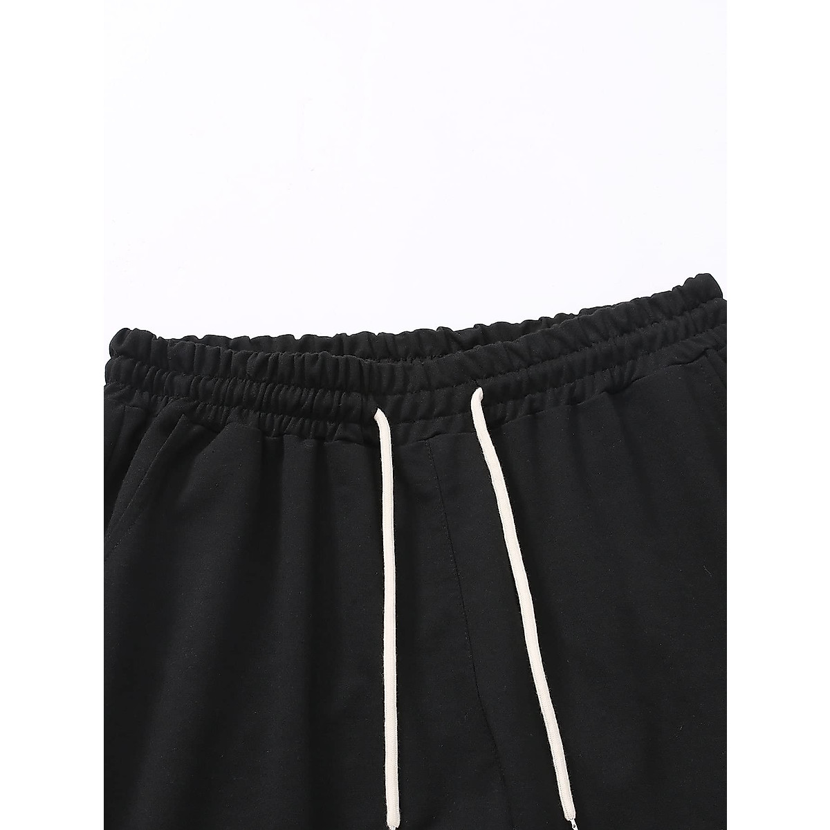 WDIRARA Men's Cartoon Bear Print Drawstring Waist Sweatpants with Pocket Black M