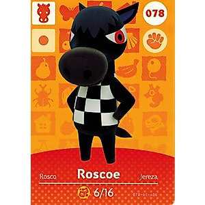 Nintendo Animal Crossing Happy Home Designer Amiibo Card Roscoe 078/100 USA Version