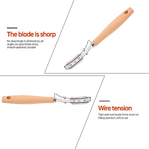 Hemoton Pig Hair Scraping Device Lame Razor Pig Hair Scraper Pork : Pig Hair Shaving Stainless Steel Meat Hair Scraper Wood Handle Blade Meat Hair Gadget Tool Meat Hair Remover