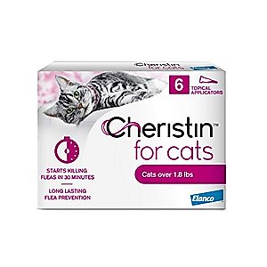 Cheristin for Cats Topical Flea Prevention – Starts Killing Fleas in 30 Minutes, 6 Dose