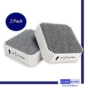 PUREBURG Replacement HEPA Pre-Filter Fits Molekule Air Purifier, High-efficiency Activated carbon 2-in-1 Air Clean Dust VOCs,2-Pack