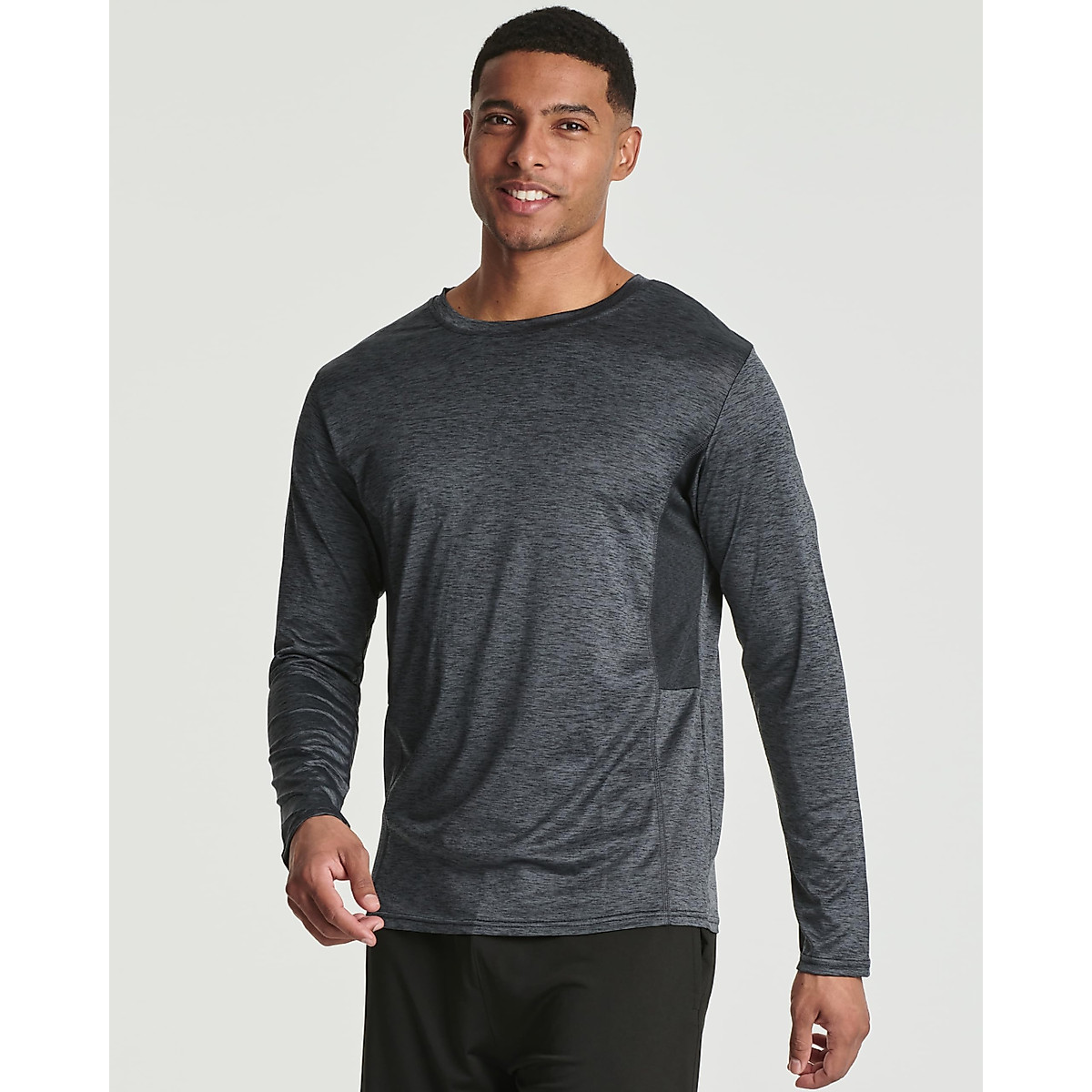 Real Essentials Mens Long Sleeve T-Shirt Fishing Swim Hiking Beach UV UPF SPF Sun Protection Workout Clothes Quick Dry Fit Gym Tee Shirt Athletic Active Running Sport Top Water, Set 4, L, Pack of 4