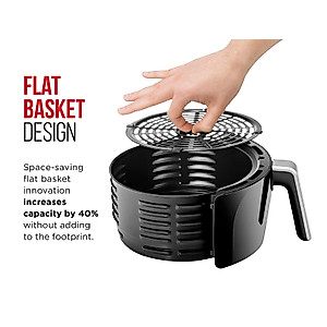 CHEFMAN Small Air Fryer Healthy Cooking, 3.6 Qt, User Friendly, Nonstick, Digital Touch Screen, Dishwasher Safe Basket, w/ 60 Minute Timer & Auto Shutoff, Matte Black, Cookbook Included