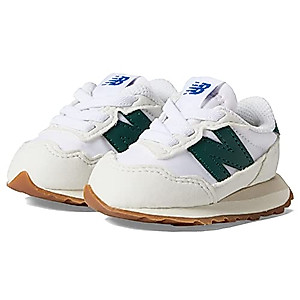 New Balance Kids 237 Bungee Sneaker, NIMBUS CLOUD/NIGHTWATCH GREEN, 8.5 M Toddler (1-4 Years)