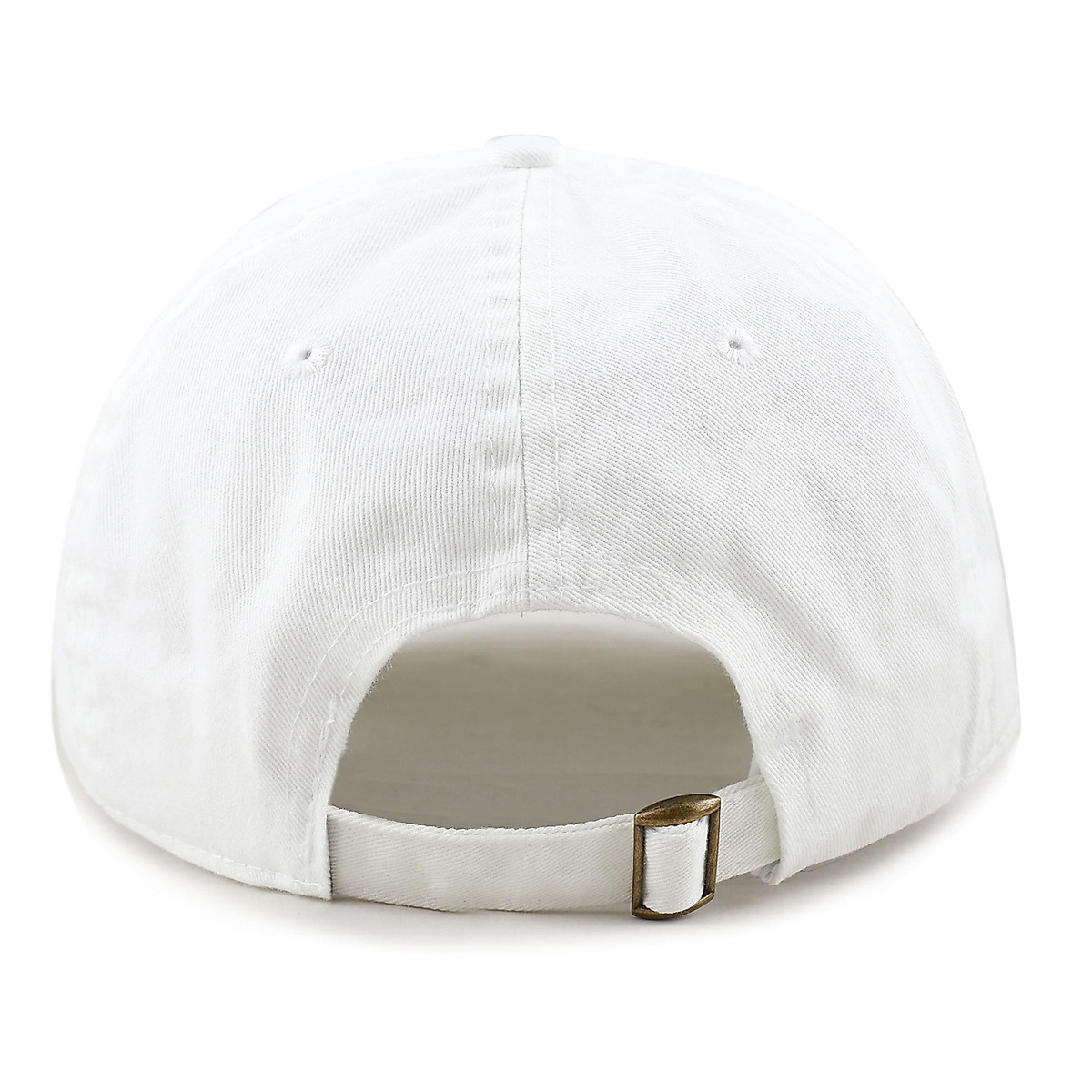The Hat Depot Women Men Blank Washed Low Profile Cotton and Denim Baseball Cap Hat (White)