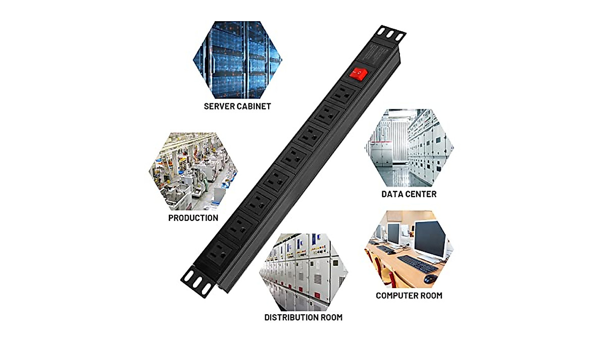 BTU Rack-Mount Power Strip Surge Protector - 8 Outlets