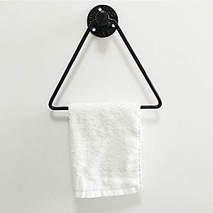 Industrial Triangle Pipe Hand Towel Rack Wall Mounted Towel Holder for Bathroom Kitchen