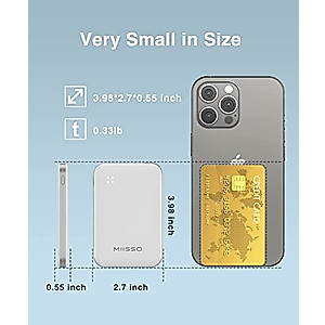 4500mAh Built in Cable Cell Phone External Battery Pack, Portable Phone Charger Power Bank 5V 2.1A Charging Mobile Phone Charger USB-C in/Out Compatible with iPhone 11/12/13, Heated Vest, White