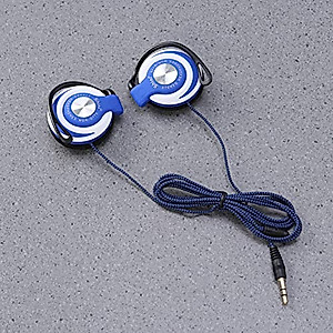 Mikikit Wrap Around Earphones 3pcsheadset Stereo Earphone Player Headphones Earphones for On Blue Hook .mm Over Buds Wired Clip Mm Ear Earhook Head Workout Mp Computer Sports Wired Headphone