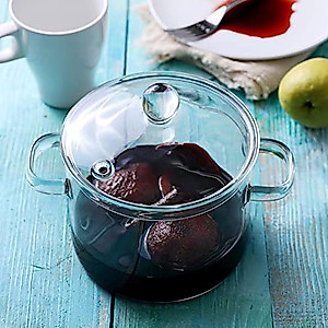 Glass Stew Pot Glass Soup Pot Glass Stew Pot With Lid Kitchen Stockpot Glass Cooking Pot Thickened Stock Pot Large Serving Bowl Salad Basins (1350ml)