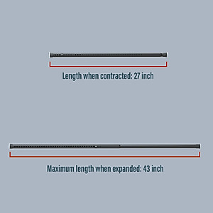 CONQULITY Sliding Glass Door Security Bar, Adjustable Sliding Door Security Bar - Extends from 27 inch to 43 inch (Black)