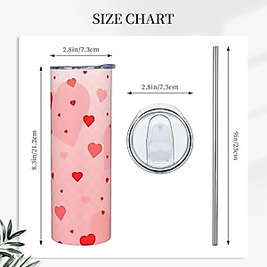 AFHYZY 20 oz Skinny Tumbler Reusable Coffee Travel Mug with Lids and Straws, Insulated Coffee Cups 20oz Stainless Steel Water Bottles Leak Proof for Home, Adults - Mother's Day