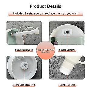 UMUST 8 Pcs for Stanley Cup Accessories, Silicone Spill Proof Stoppe & Silicone Bumper Boot,Leakproof Silicone Seal Kit & Water Bottle Bottom Sleeve for Stanley Cup1.0 40 oz 30 oz (Clear*4 & Pink*4)