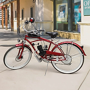 PNKKODW 80cc Bicycle Engine Kit 2-Stroke Gas Motorized Bike Motor Kit 26" 28" Bicycle Motor Engine Kit Upgrade with Speedometer