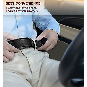 BULLIANT Mens Ratchet Belt,Leather Adjustable Slide Belt For Gift Mens Dress Casual 1 3/8",Size Adjustable(Black,32"-38" Waist Adjustable)