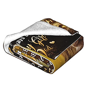 WUTZTIFE to My Daughter Blanket Gifts from Dad Blanket for Daughter Flannel Blanket for Birthday Anniversary Graduation Couch Sofa Bedroom 50"x60"