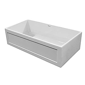 Whitehaus Collection WHPLCON3319-WHITE Reversible Series Kitchen Sink, 33 inch, White