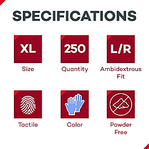 Dealmed Nitrile Medical Grade Exam Gloves, 3.0 mm, Latex Free, Disposable Gloves for Hospitals, Law Enforcement, First Response, Blue (Medium, 300 ct.)