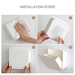 YOKOKO Cotton Swab Storage Box Dispenser Jar Wall Mount Cotton Ball Qtip Balls Holder Organizer Tampon Cotton Rounds Buds Container with Lid for Bathroom Canisters, Bedroom