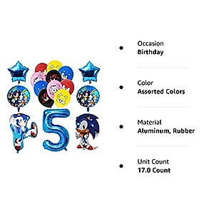 birthday balloons, party supplies boy 5th birthday balloon decoration (17pcs)