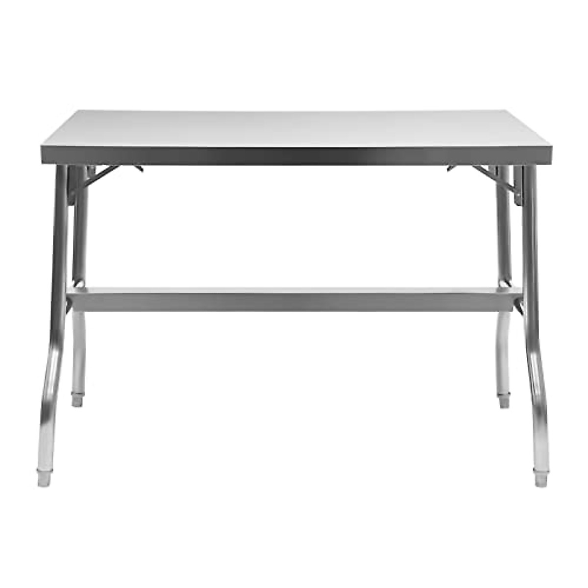 Stainless Steel Kitchen Prep Table, 48 x 24 Inches Folding Commercial Worktable Workstation, 1102 lbs Load, Heavy-Duty Kitchen Work Table w/Under Shelf, Kitchen Island for Restaurant Home Outdoor BBQ
