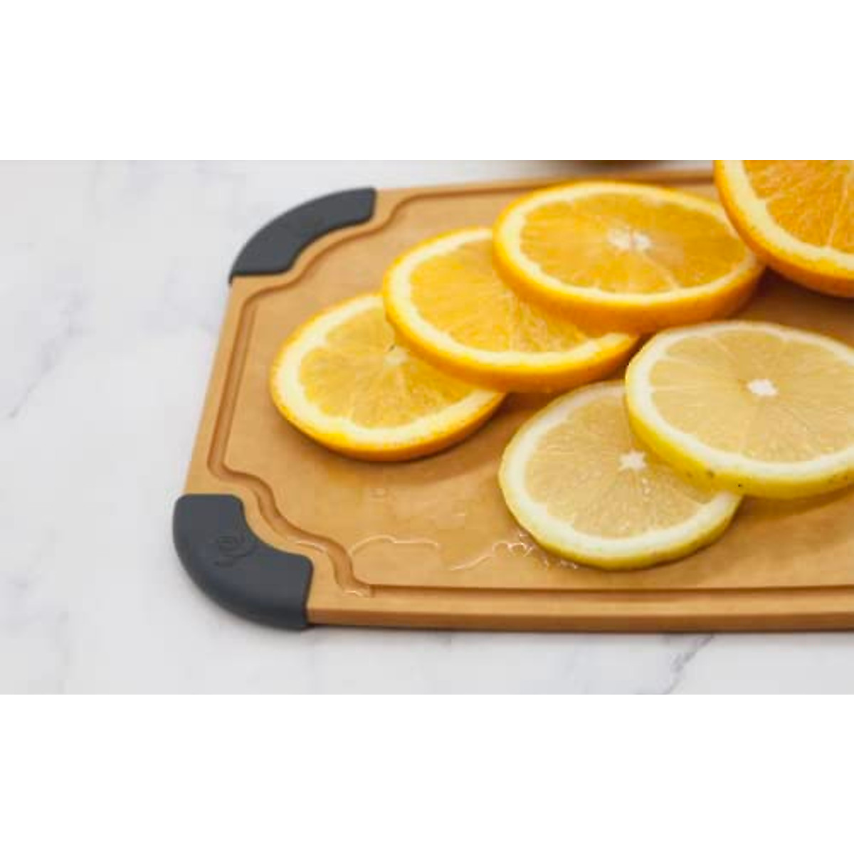 Elihome Essential Series 2-in-1 Bundle, Wood Fiber Kitchen Cutting board, Dishwasher Safe, Knife Friendly, Juice Grooves, Non-Porous,Non-slip Feet,Reversible, BPA Free