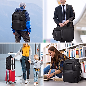 ZOMFELT Carry On Backpack, 45L Travel Backpacks for Men with 3 Packing Cubes, 17.3 Inch Laptop Backpack Flight Approved Carry On Bag for Travel, Water Resistant Expandable Business Weekender Bag