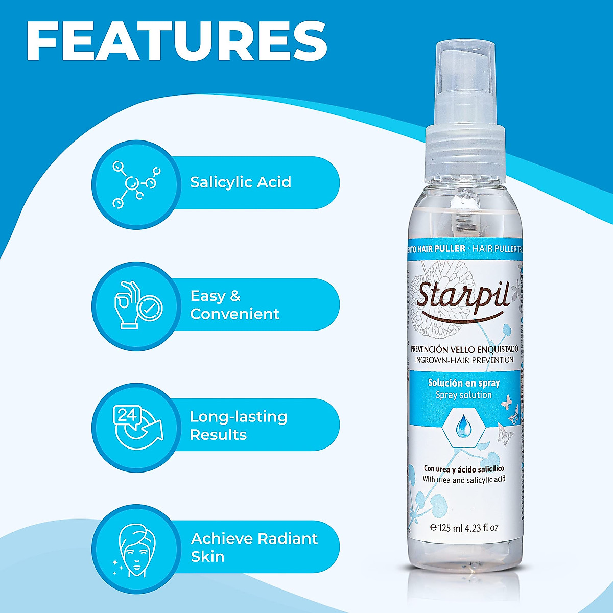 Starpil Post Wax Ingrown Hair Serum Spray 125ml/4oz - After Waxing Skin Care