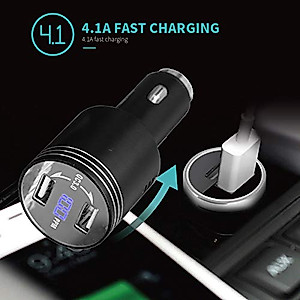 FASOHERE Car Carbon Monoxide Detector, Dual USB Car Adapter LED Display, Fast Car Charger, Quick Charge 3.0 Adapter, Car CO Alarm Detector