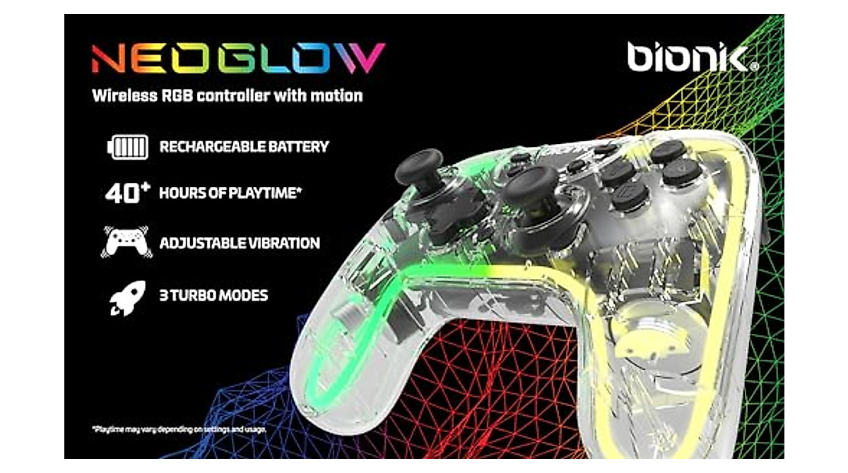 Bionik Neo Glow Wireless Controller for Nintendo Switch
