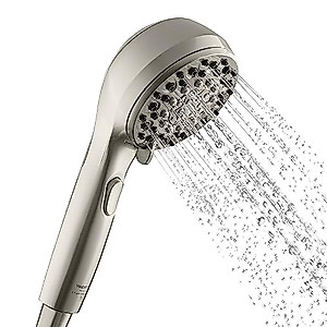 Waxman 8570202WX Attache 6-setting 3.9" Handheld Showerhead, Brushed Nickel