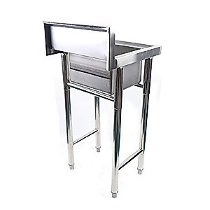 MANULOOT Stainless Steel Utility Sink, Single Bowl Kitchen Sink Commercial Sink, Free-standing Restaurant Sink, 19.69x19.69x31.5inch Outdoor Sink with Accessories, Industrial Sink with legs | US Stock
