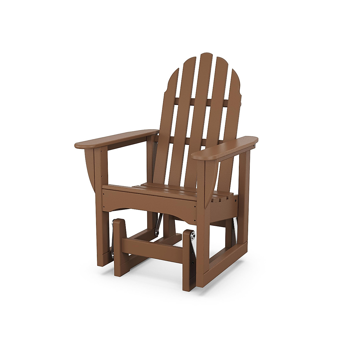 POLYWOOD ADSGL-1TE Classic Adirondack Glider Chair, Teak
