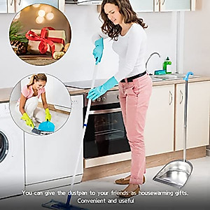 Cabilock Stainless Steel Trash Shovel Stainless Steel containers Heavy Duty dust pan Handheld Broom Metal Garbage Shovel Stainless Steel Dustpan Heavy Duty Dustpan Home Cleaning Dustpans