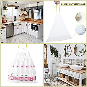 Trash Bags 4 Gallon Drawstring Bathroom 5 Gallon Garbage Bags Small White Ultra Strong Trash Bin Liners 5-7 Gallon for Bathroom Kitchens Office (5-7 GAL 90 Count)