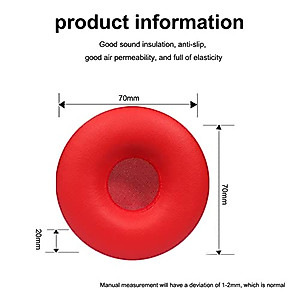 Aiivioll 1 Pair of E40 Replacement Headphone Earpads Compatible with Synchros E40BT E40 S400 T450 Headphones (Red)