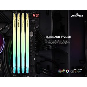 Timetec Pinnacle Konduit RGB DDR4 3200MHz PC4-25600 CL16-18-18-38 XMP2.0 Overclocking 1.35V Compatible for AMD and Intel Desktop Gaming PC Memory Module RAM (RGB White, 16GB KIT(2x8GB))