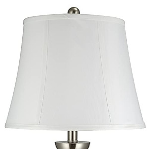 Catalina Lighting 21549-000 Traditional 2-Way Tall Decorative Metal Floor Lamp with Linen Shade, Brushed Steel