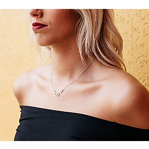 Happiness Serotonin Molecule Necklace With Gems For Women, Ideal Necklaces For Teacher, Professor, Chemistry Grad, And Science Jewelry Lovers (White)