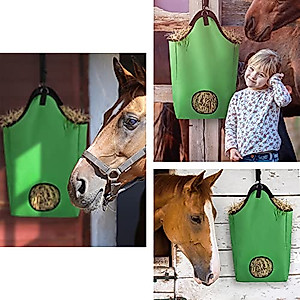 Premium Horse Slow Feed Hay Bag with Metal Snap Fastener and Heavy Adjustable Strap –