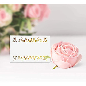 100 Pack Large Name Cards for Table Setting - Tent Place Cards with Gold Foil Design for Wedding, Banquets, Events, Reserved Seating, 2.5"x3.75"