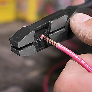 Klein Tools J215-8CR Multitool Pliers, Hybrid Multi Purpose Tool / Crimper, Wire Stripper, Bolt Shearing, Wire Grabbing, Twisting, Looping